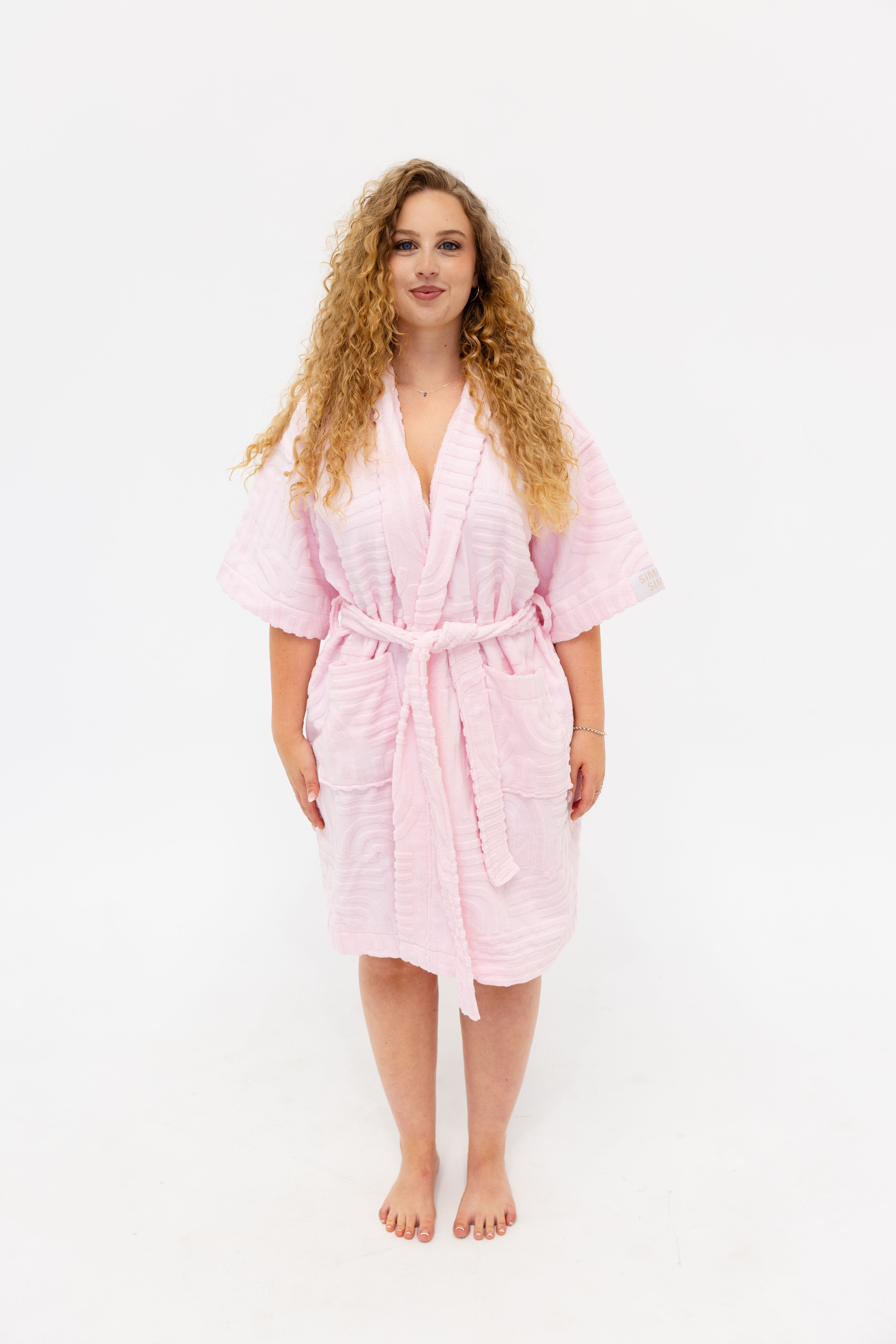 Short Terry Towel Beach and Bath Robe- Pink – Simply Sima